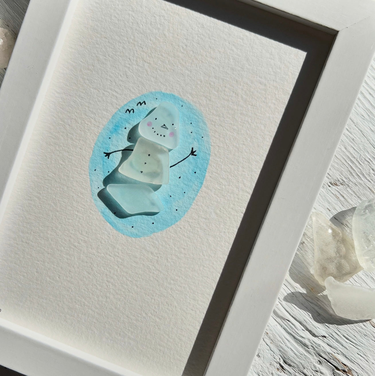 Snowman Sea Glass Art – SookandHook