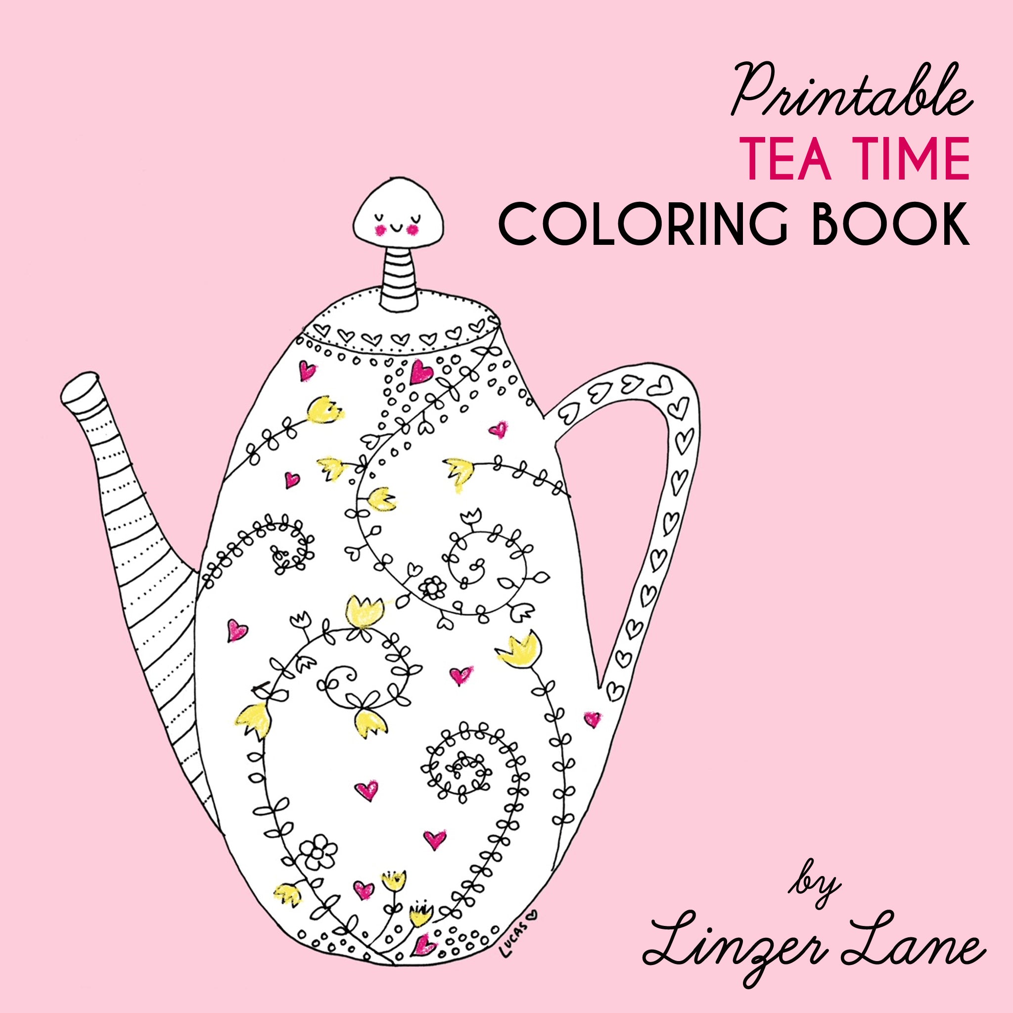 Printable Tea Time Coloring Book – SookandHook
